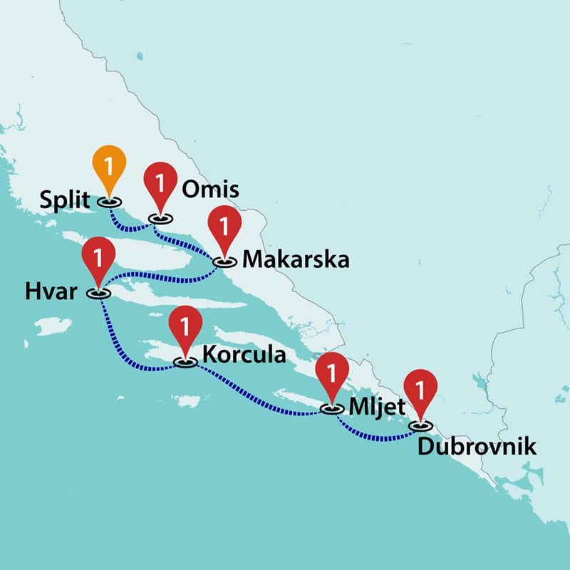 Sail Split to Dubrovnik | Sail Croatia Tours | Croatia Group Tours ...